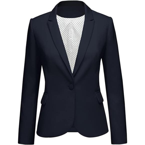Jackets & Coats | Womens Long Sleeve Formal Notch Lapel Button Down ...
